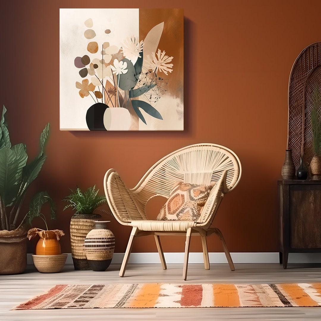 Large Aluminum Canvas Art Print - #24 of My Earth Tone Floral Series - Etsy