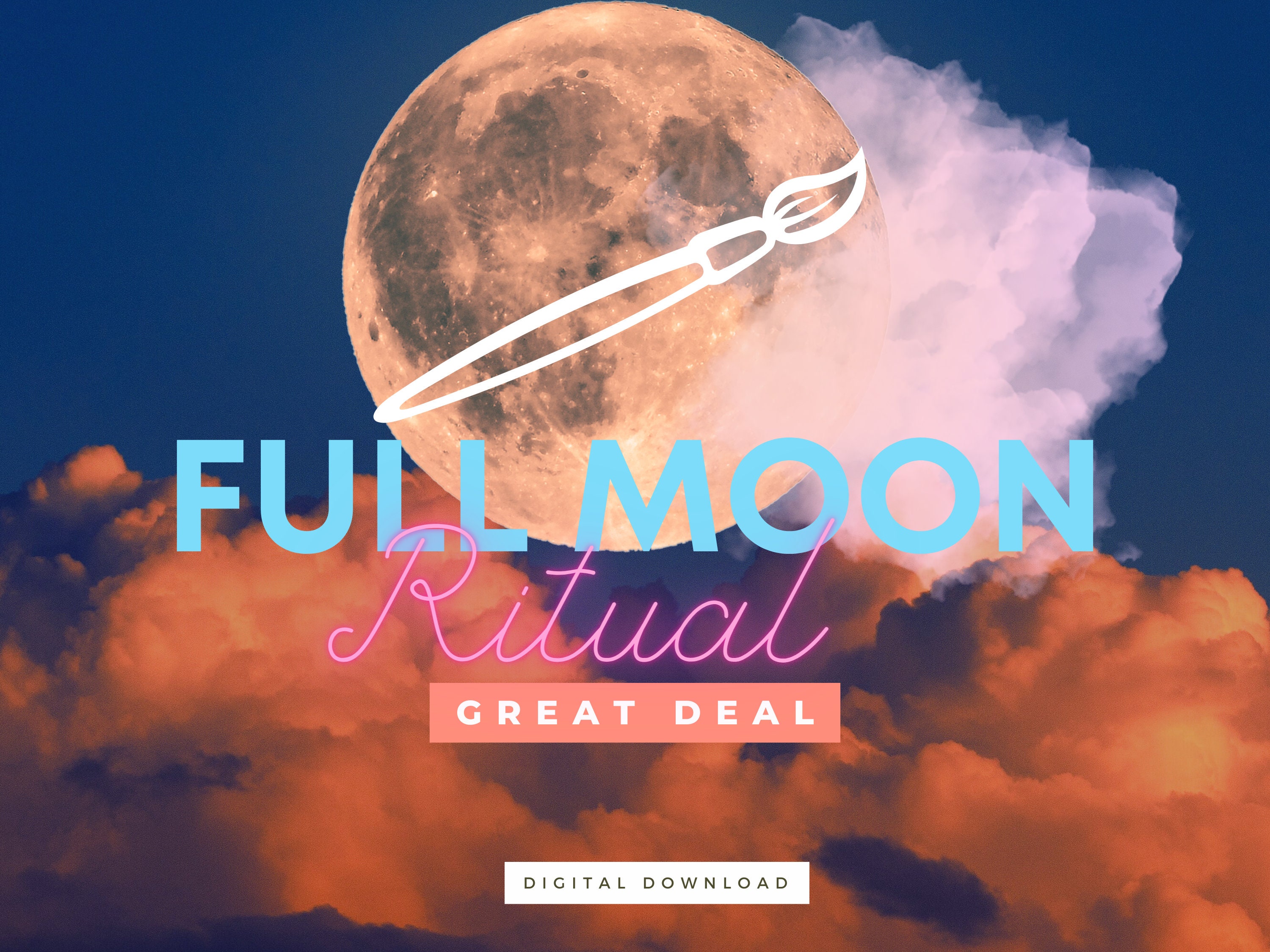Full Moon Watercolor Art Practice Full Moon Art Ritual Full Moon ...