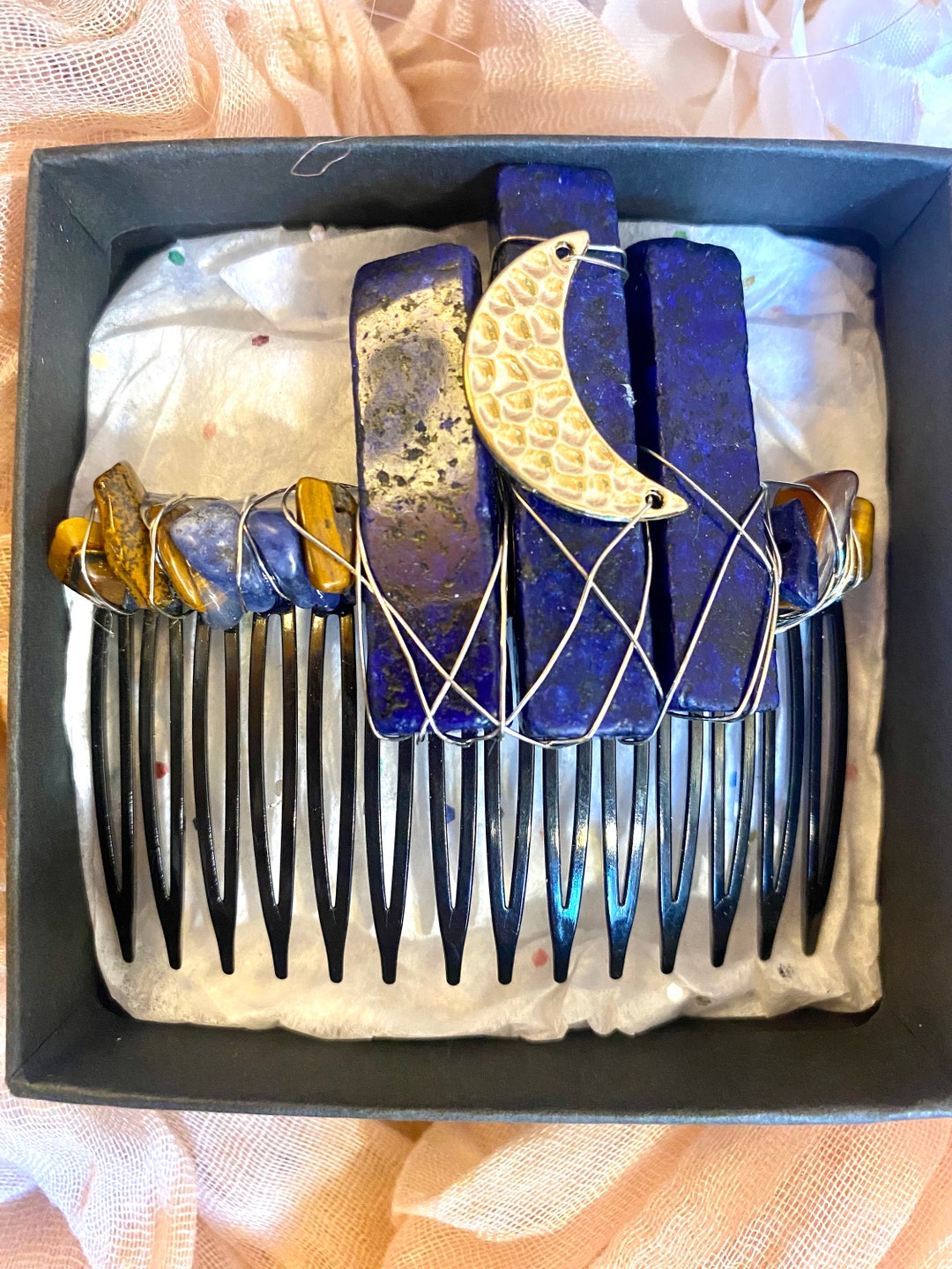 Crystal Hair Clips Wrapped Cryatal Hair Clips Stone Hair - Etsy