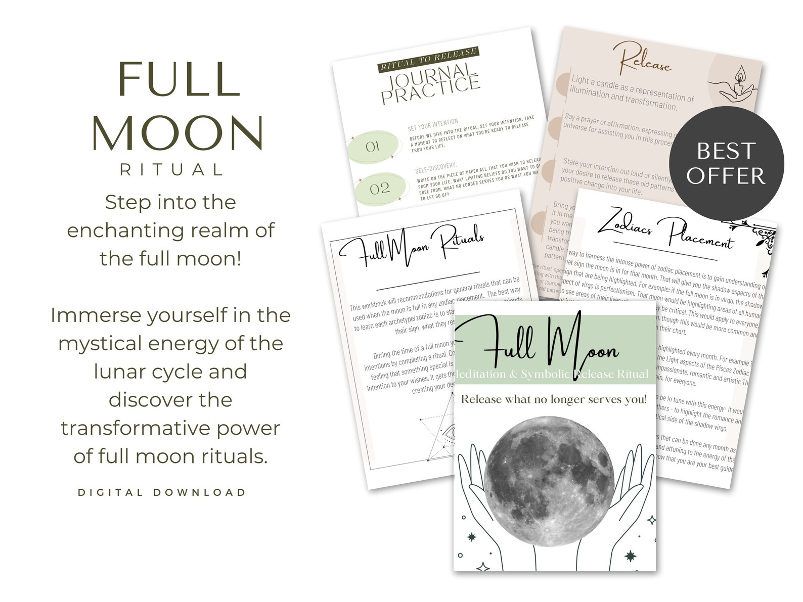 Full Moon Ritual Guide & Watercolor Meditation | Manifestation, Moon ...