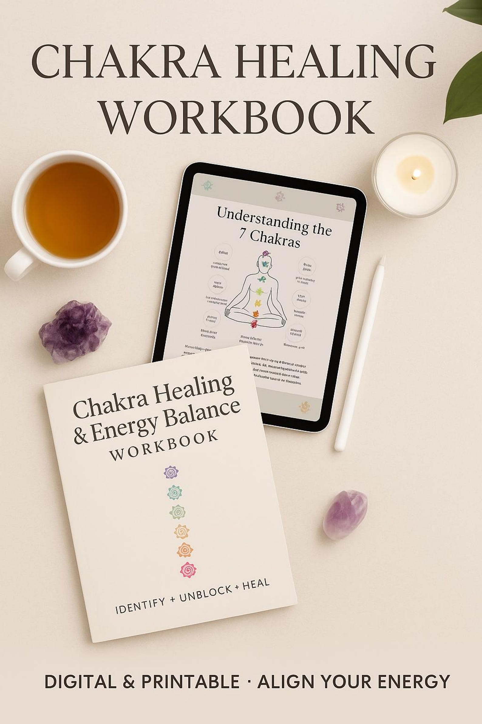 Chakra Healing Workbook Printable | 7 Chakra Energy Alignment Journal ...