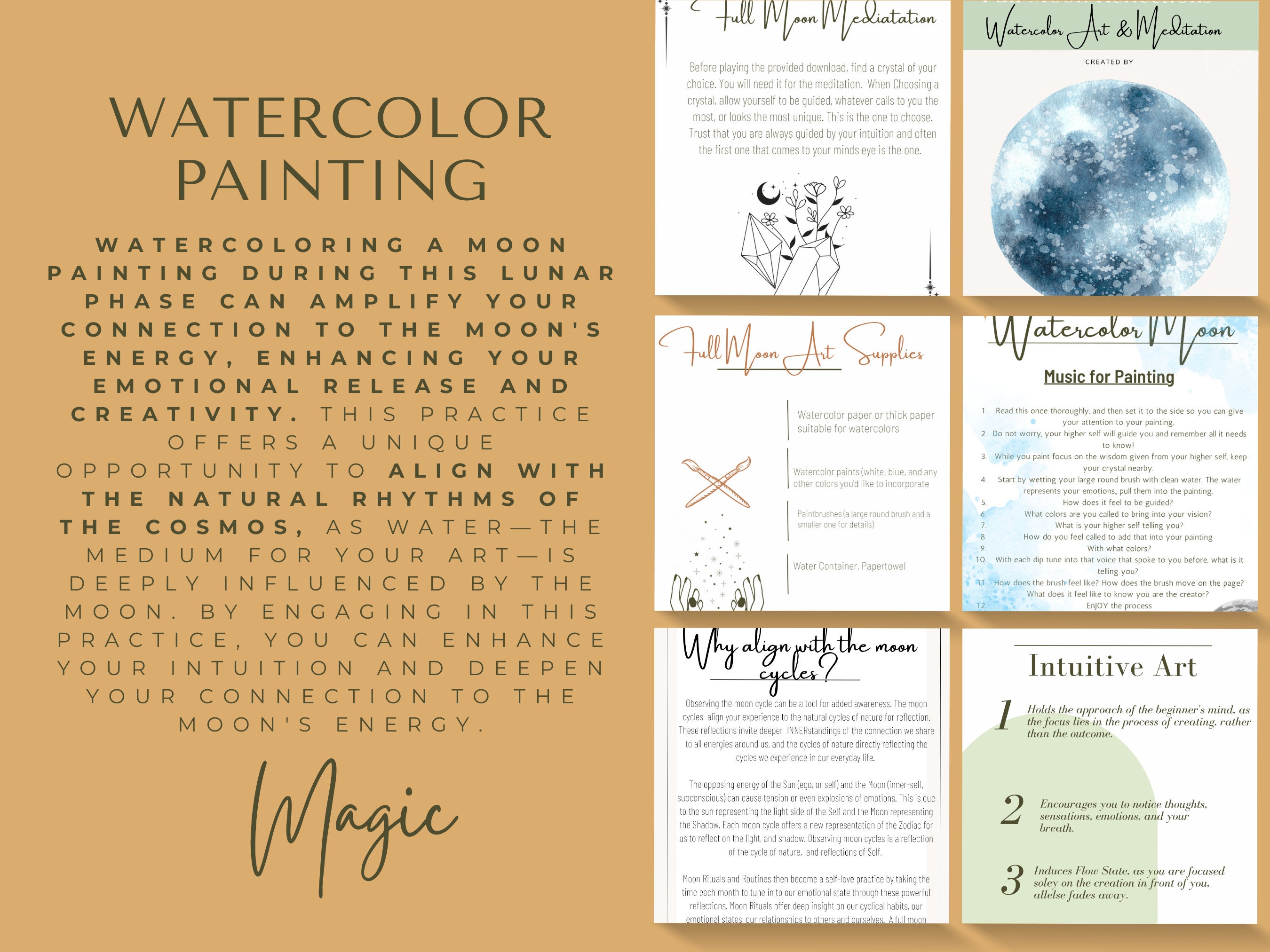Full Moon Watercolor Art Practice Full Moon Art Ritual Full Moon ...