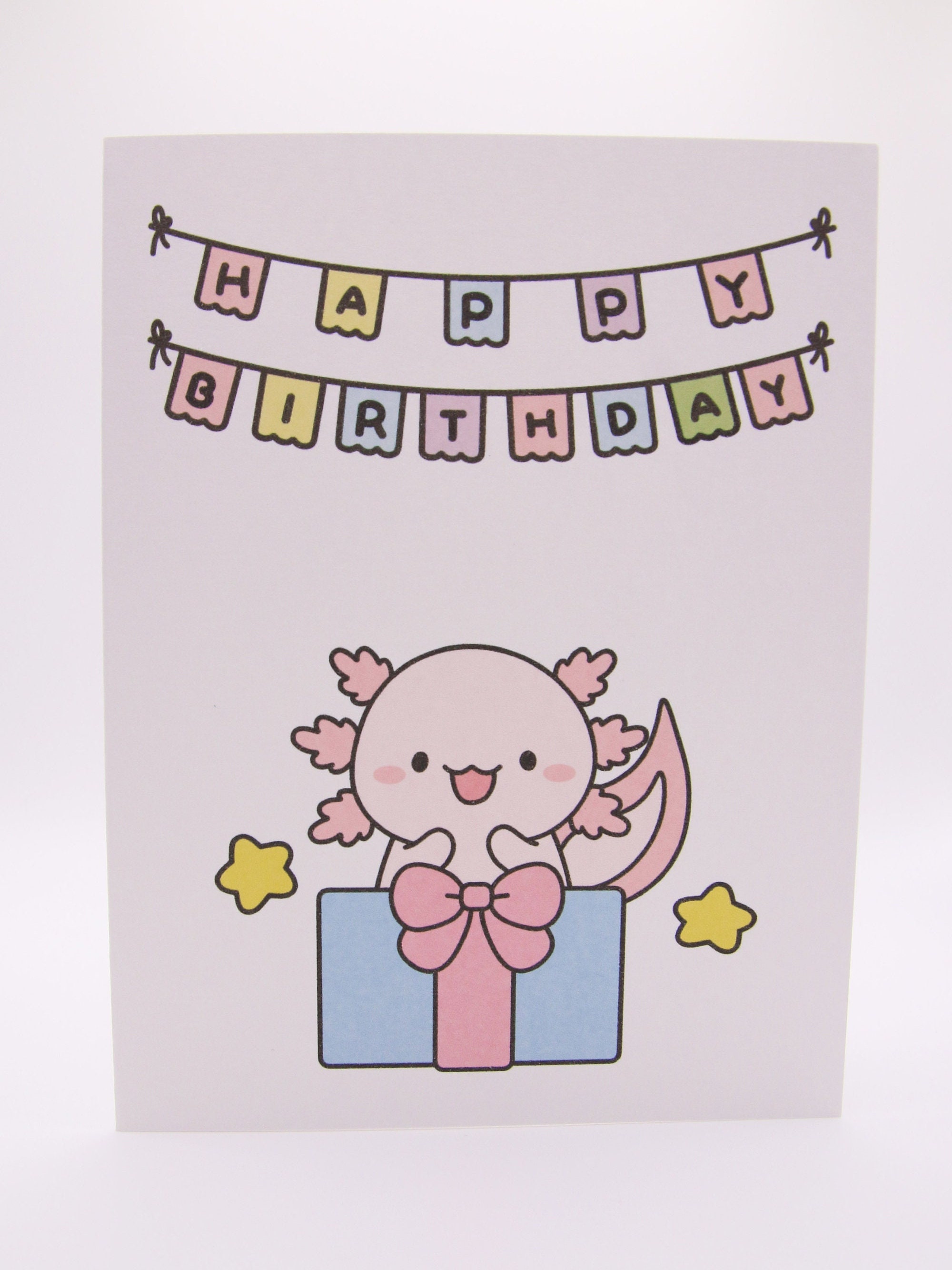 Axolotl Birthday Card Blank Greeting Card | Happy Birthday | Blank ...