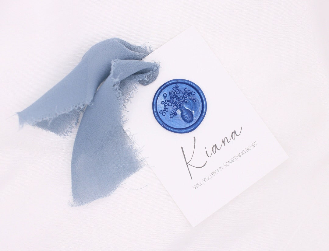 Customizable Will You Be My Something Blue Proposal Tag With Wax Seal ...