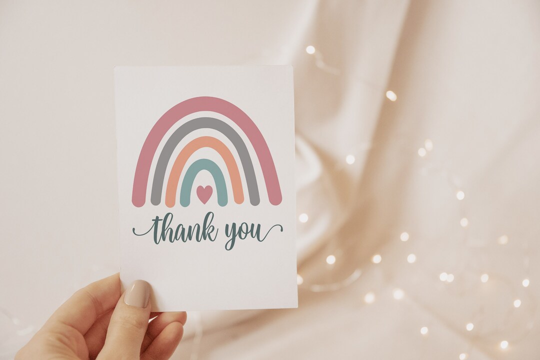 Thank You Boho Rainbow Blank Card | With Wax Seal and Envelope ...