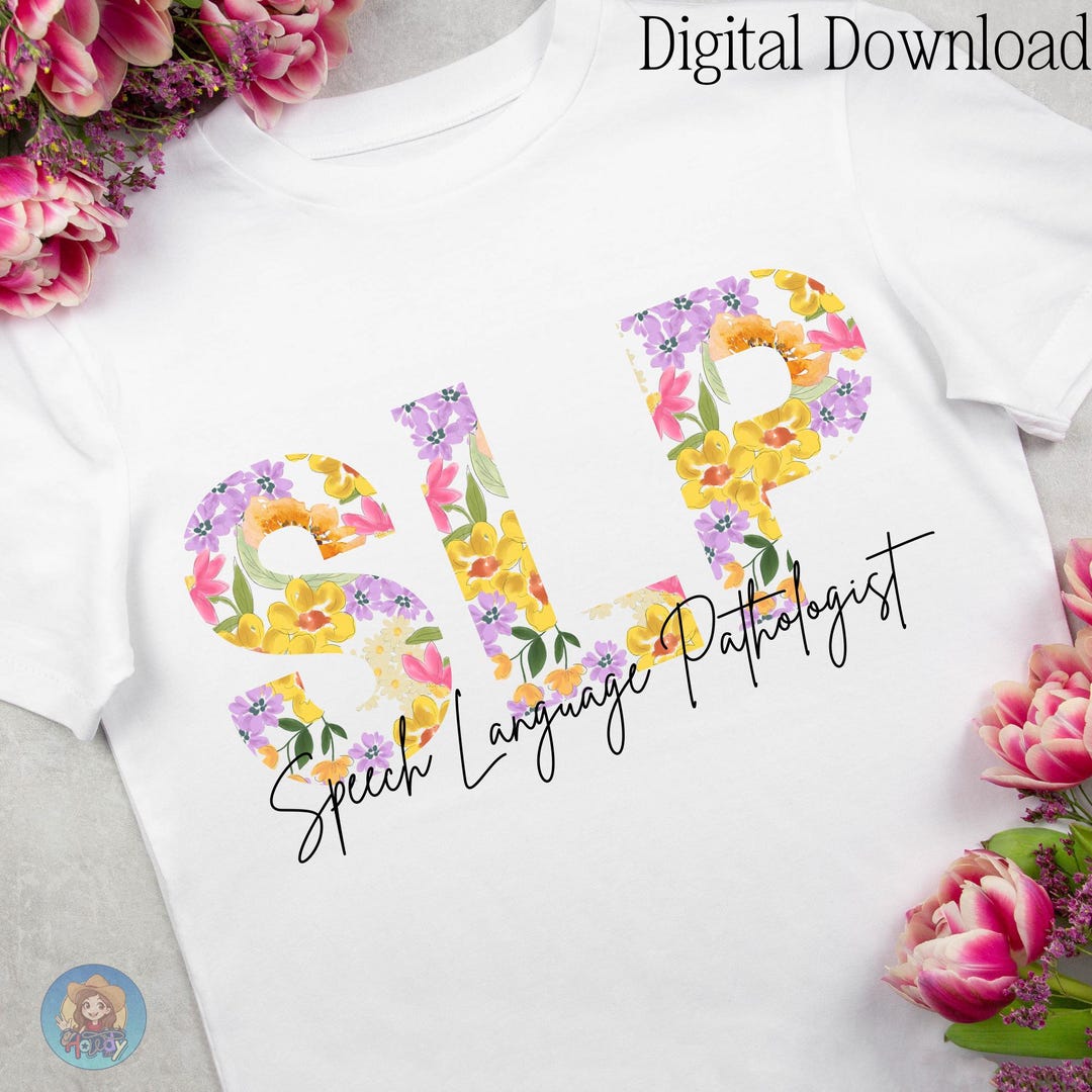 Spring Speech Therapy SVG, Floral SLP Shirt Design, Speech Language ...