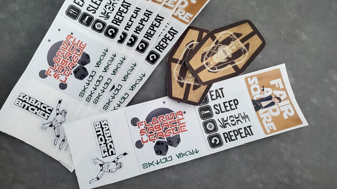 Star Wars Sabacc Stickers 4 Pack - Etsy