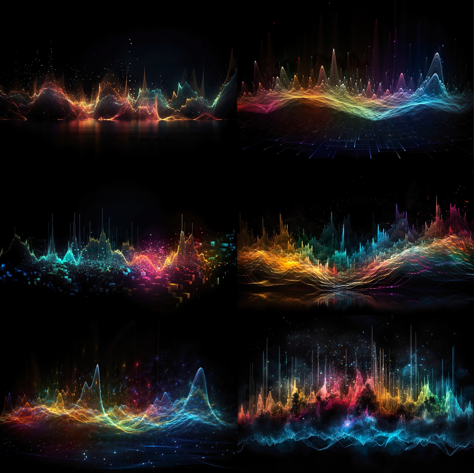 Abstract Soundwave Art, frequencies of the Universe, Ai Generated ...