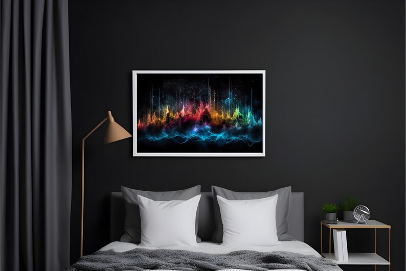 Abstract Soundwave Art, frequencies of the Universe, Ai Generated ...