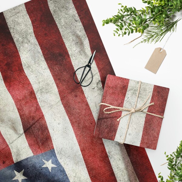 American Flag Wrapping Paper - Etsy