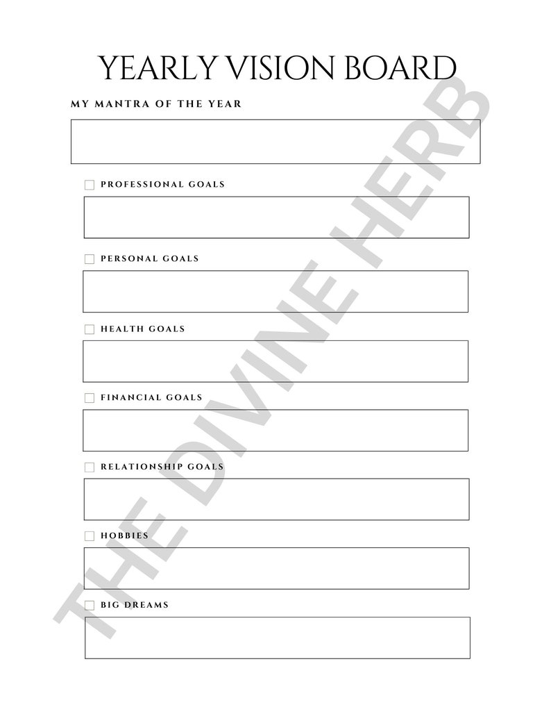 Yearly Vision Board - Etsy