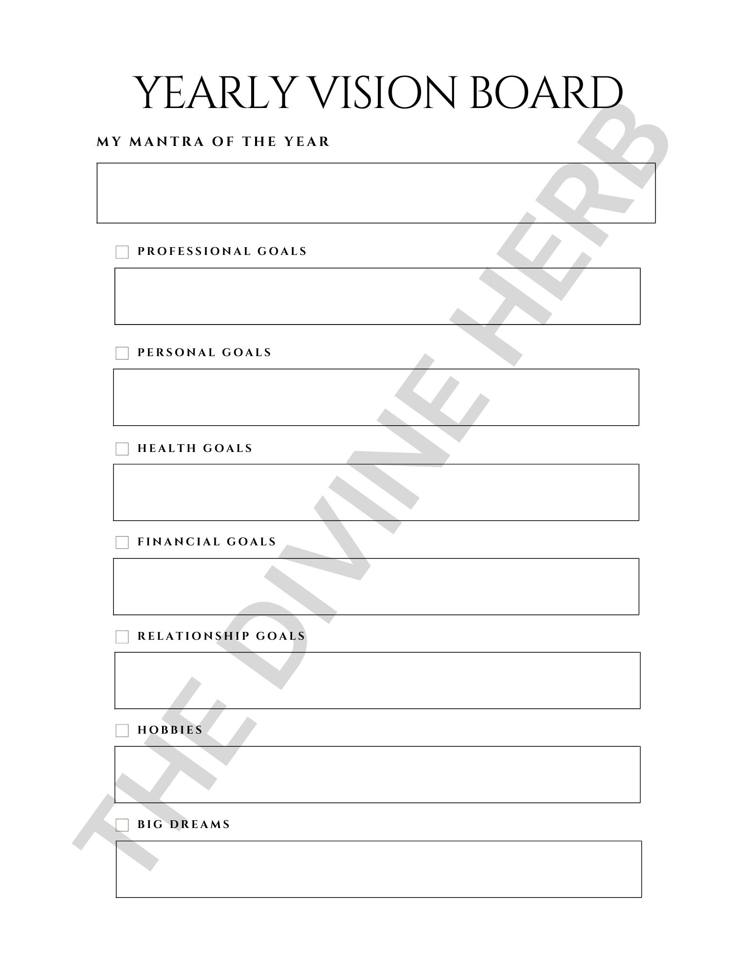 Yearly Vision Board - Etsy