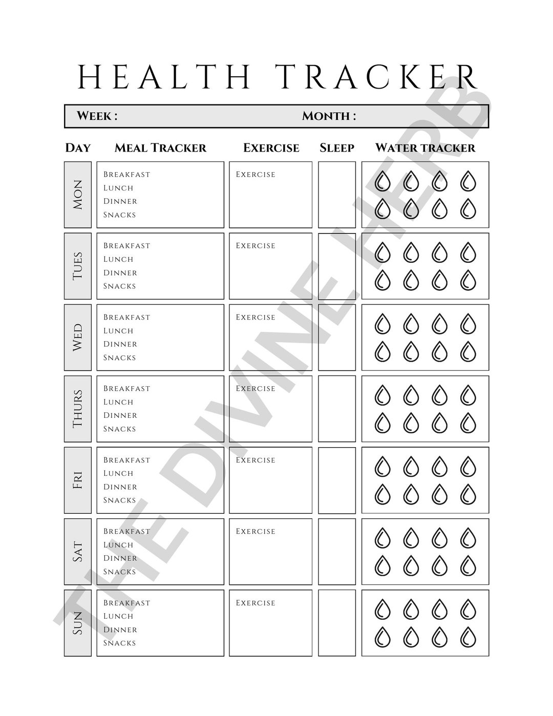 Personal Health Tracker - Etsy