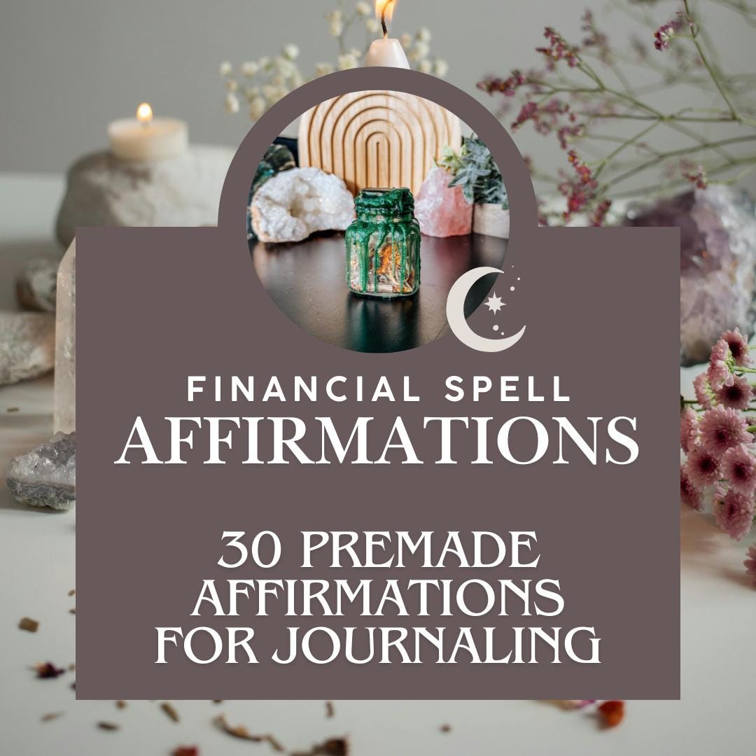 Financial Gain Affirmations for Manifestation and Journaling - Etsy