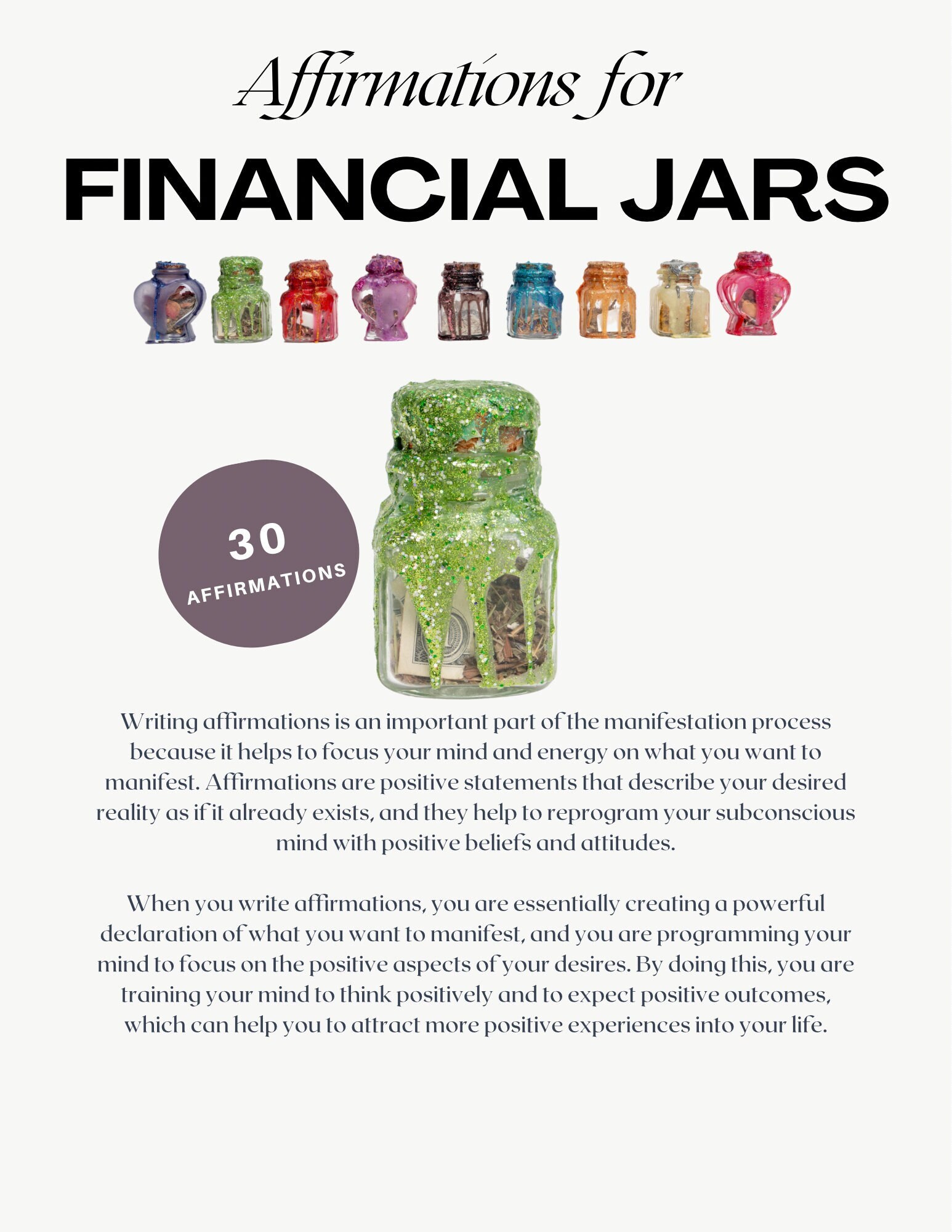 Financial Gain Affirmations for Manifestation and Journaling - Etsy