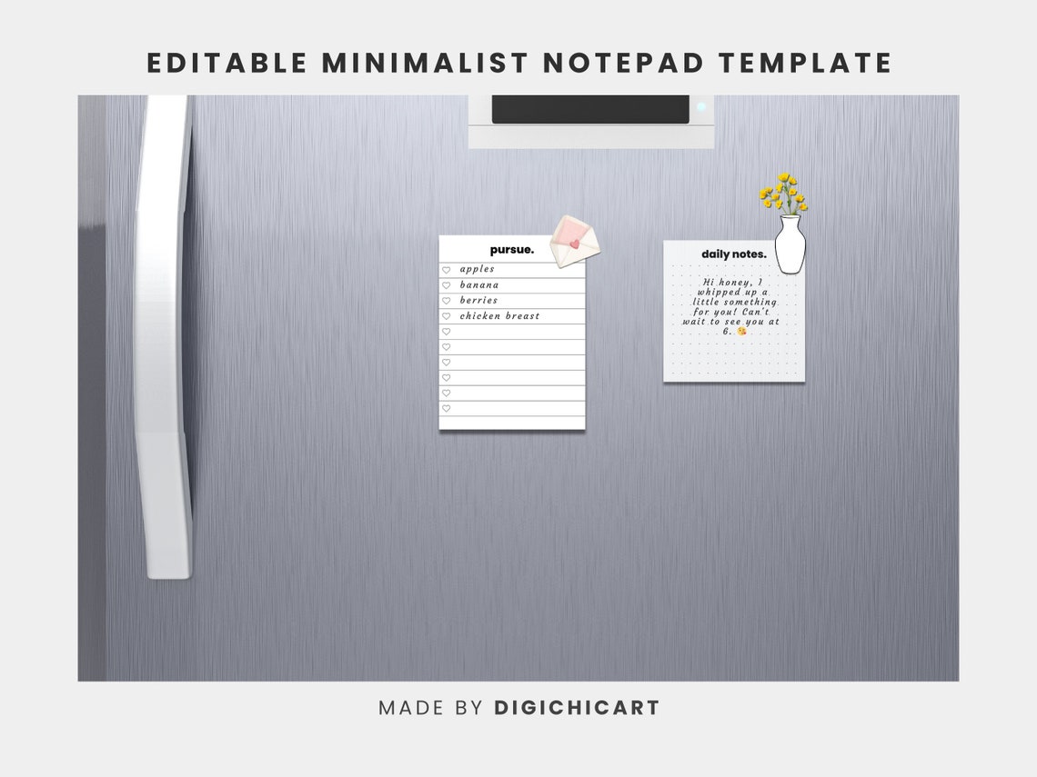 Cute Printable Memo Pad | Personalised Notepad Template Canva ...