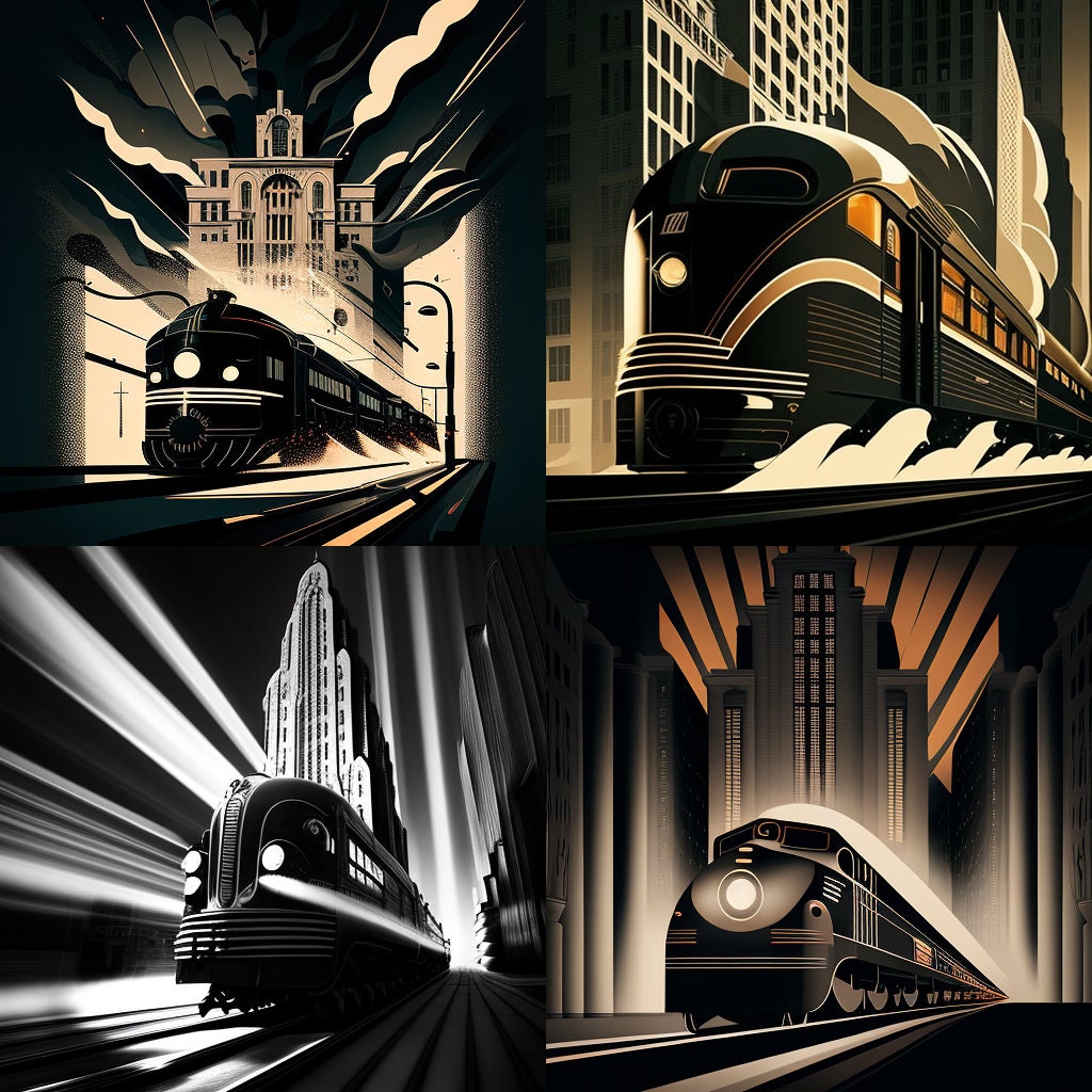 Art Deco Train Poster