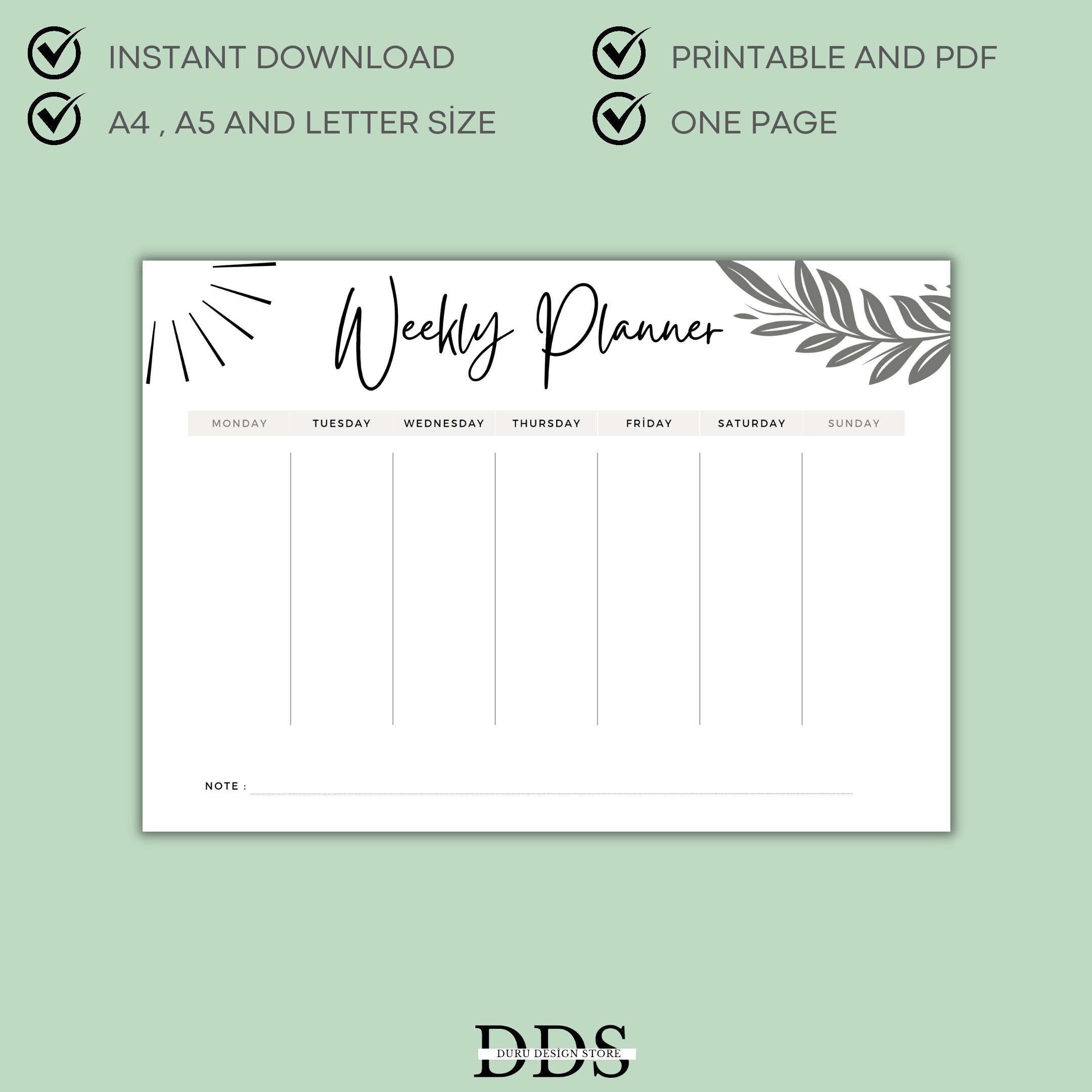 Weekly Schedule Template, Weekly Planner Printable, Homeschool Weekly ...