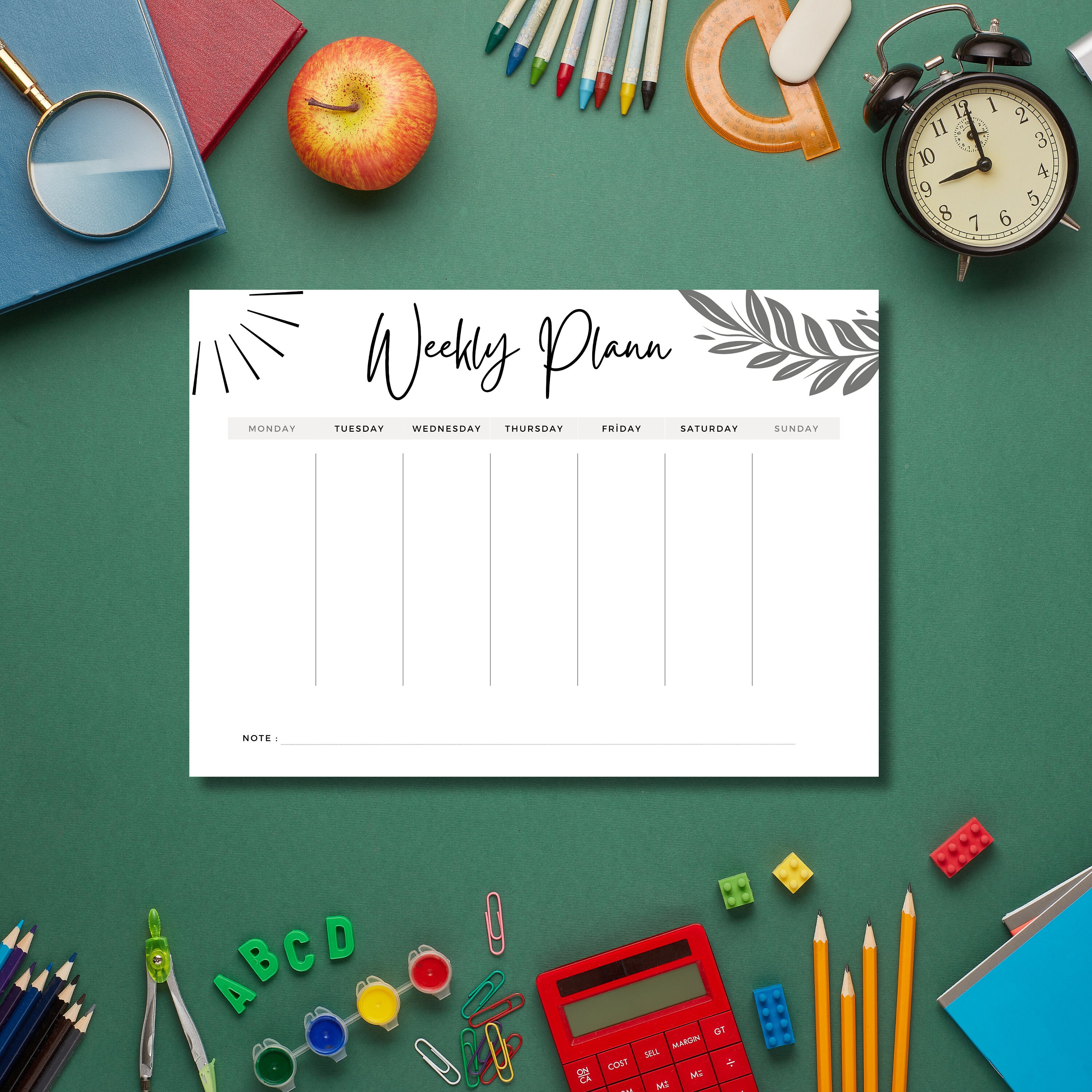 Weekly Schedule Template, Weekly Planner Printable, Homeschool Weekly ...