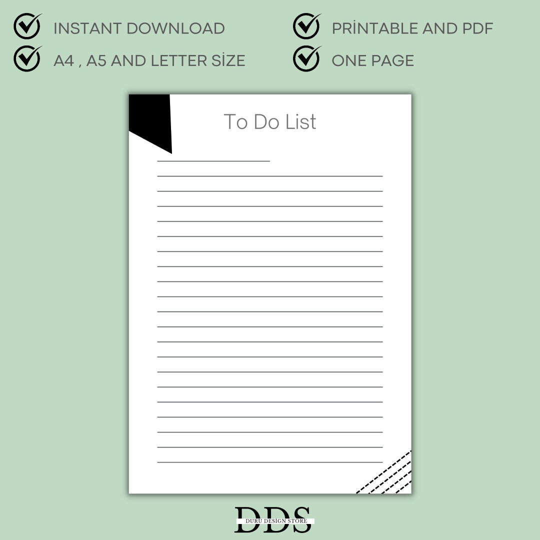 To Do List Check List Printable to Do List Printable - Etsy