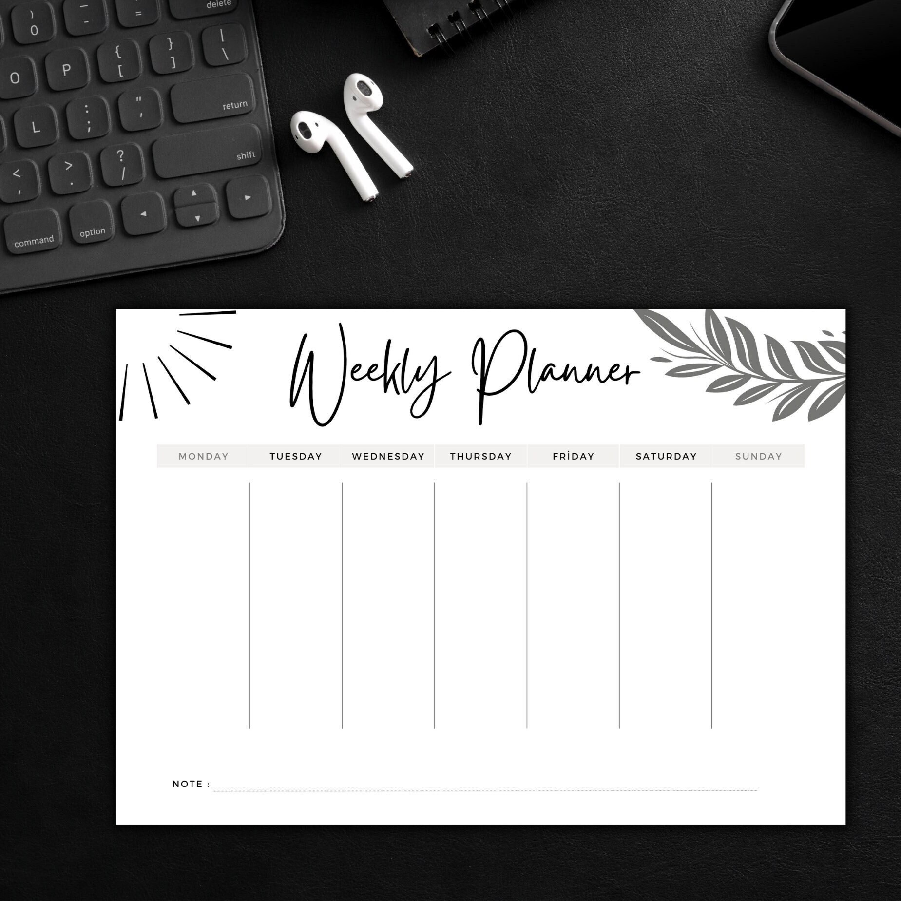 Weekly Schedule Template, Weekly Planner Printable, Homeschool Weekly ...