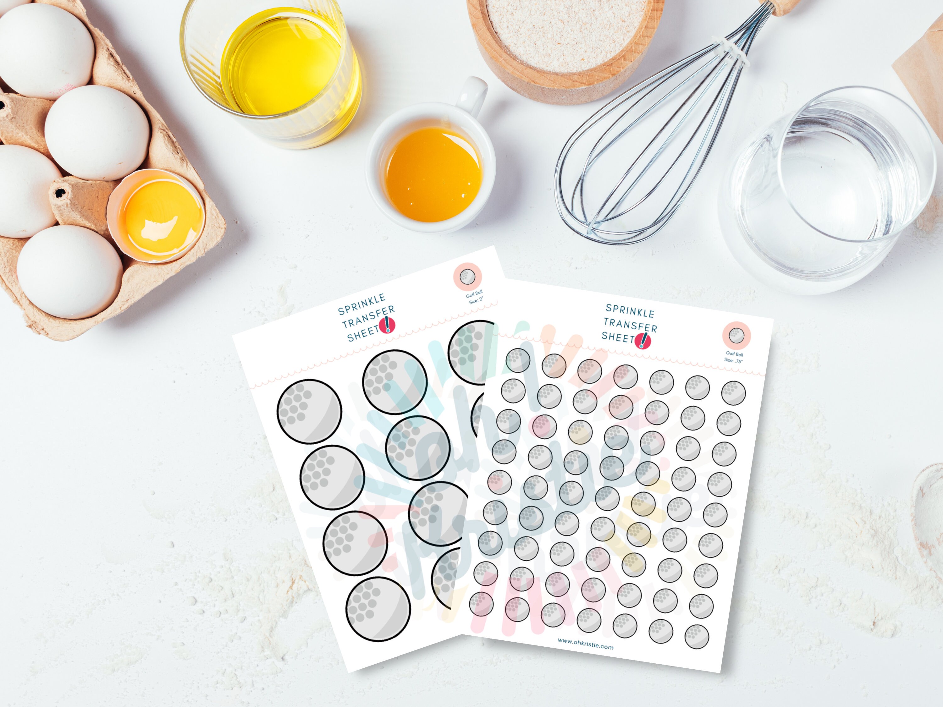 Golf Ball Royal Icing Transfer Sheet, Golf Ball Royal Icing Transfer ...