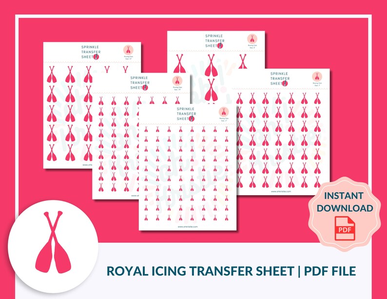 Rowing Oars Royal Icing Transfer Sheet - Etsy