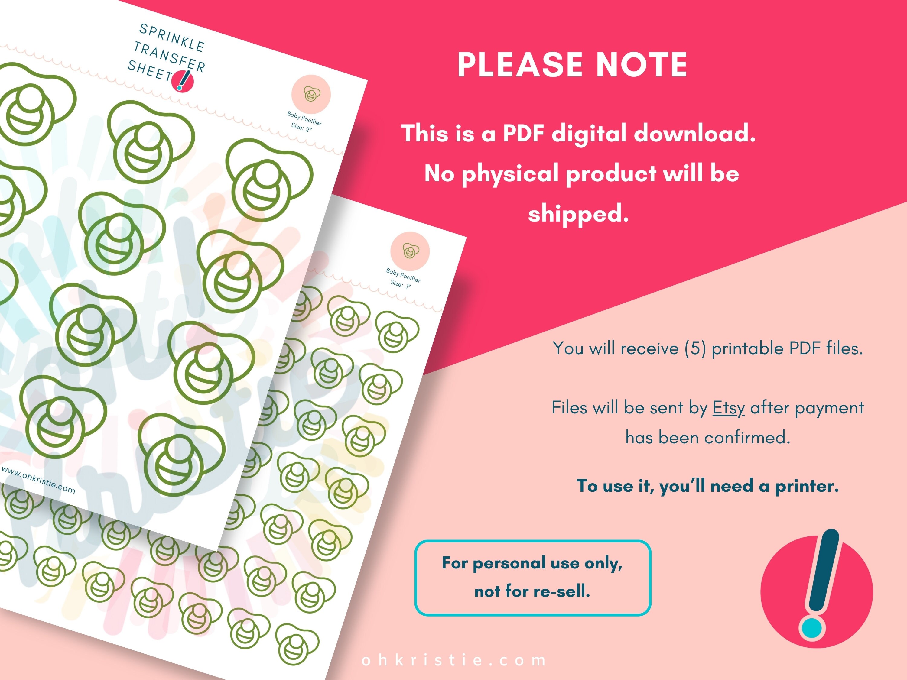 Baby Shower Pacifier Party Fun Celebration Girl Boy Royal Icing ...