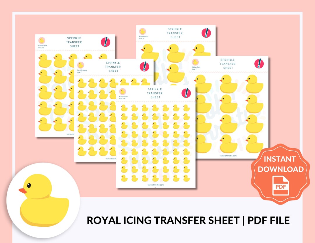 Rubber Duck Royal Icing Transfer Sheet - Etsy