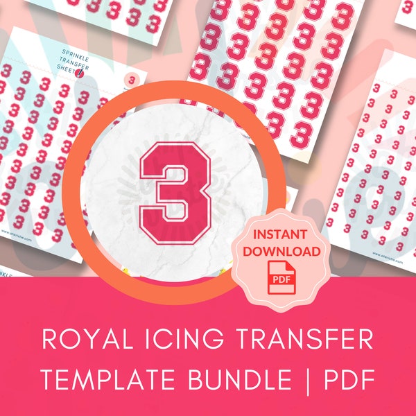 Number 3 Icing Transfer - Etsy