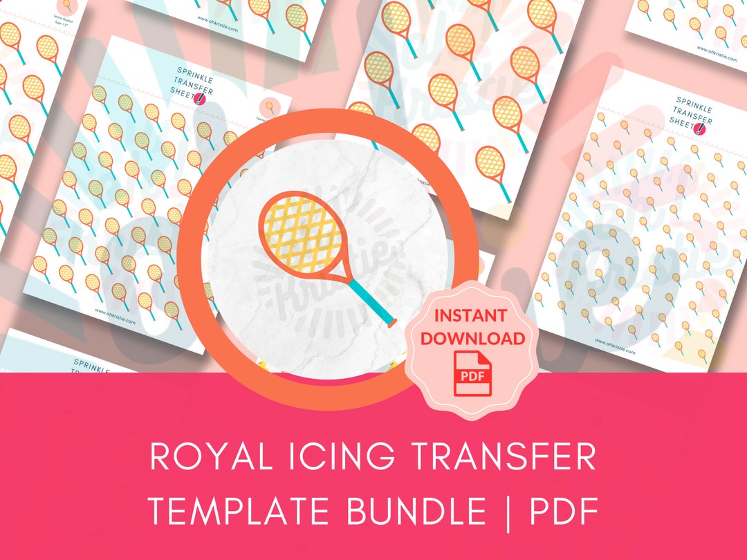 Tennis Racket Royal Icing Transfer Sheet, Tennis Racket Game Royal ...