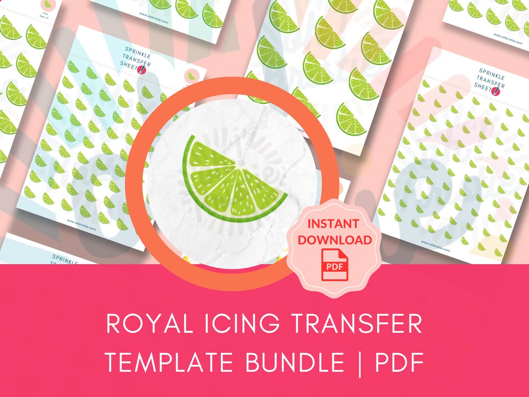 Lime Royal Icing Transfer Sheet Template Sprinkle Robot PDF Download ...