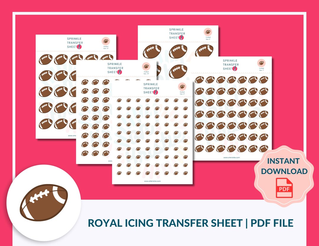 Football Royal Icing Transfer Sheet Football Royal Icing - Etsy