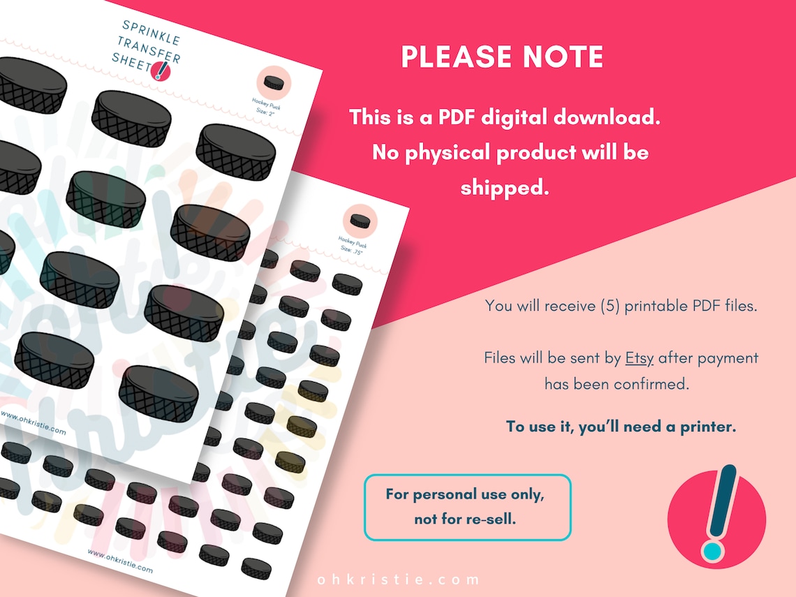 Hockey Puck Royal Icing Transfer Sheet, Hockey Royal Icing Transfer ...