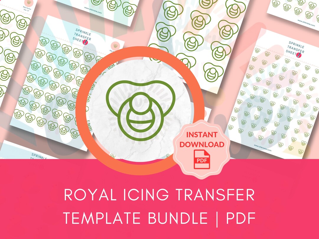 Baby Shower Pacifier Party Fun Celebration Girl Boy Royal Icing ...