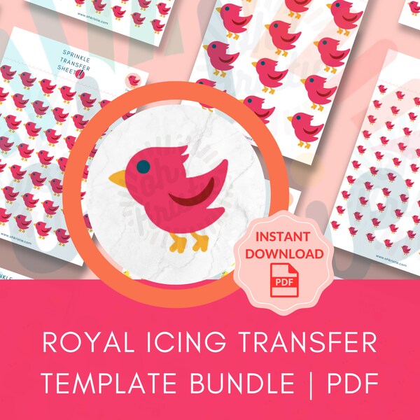 Cardinal Royal Icing Transfer Template - Etsy