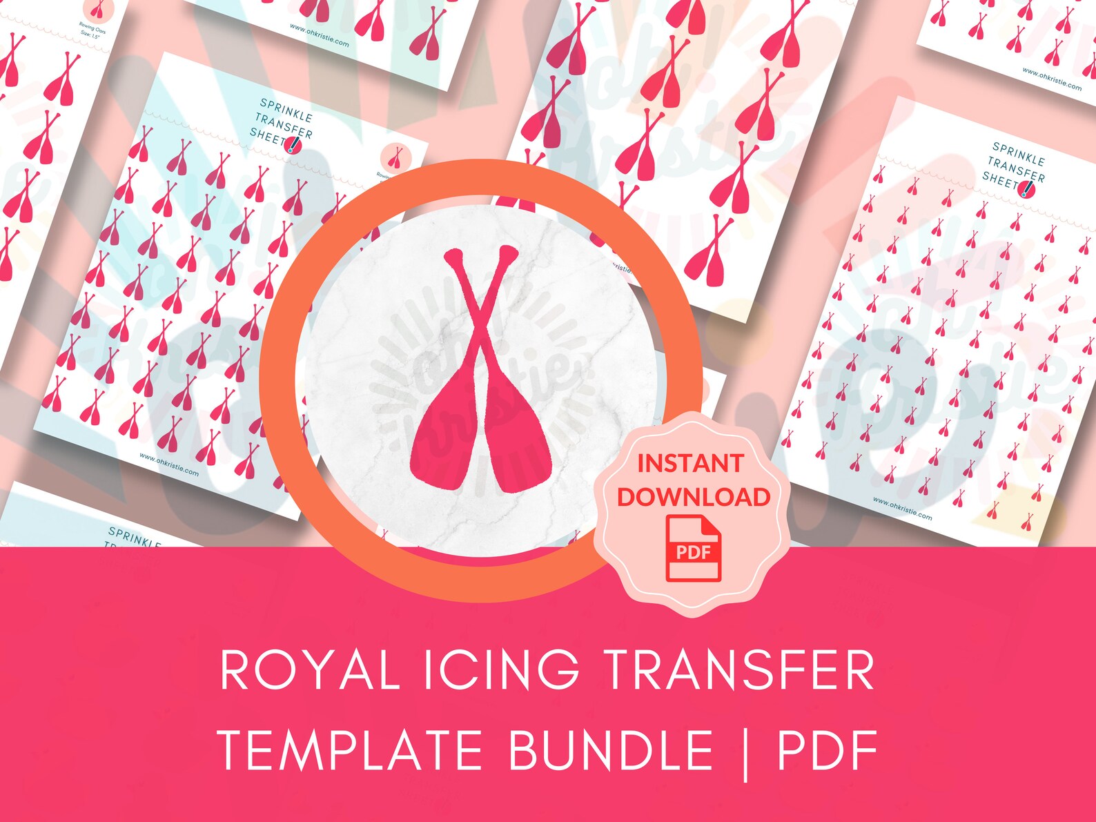 Rowing Oars Royal Icing Transfer Sheet, Rowing Sport Royal Icing ...