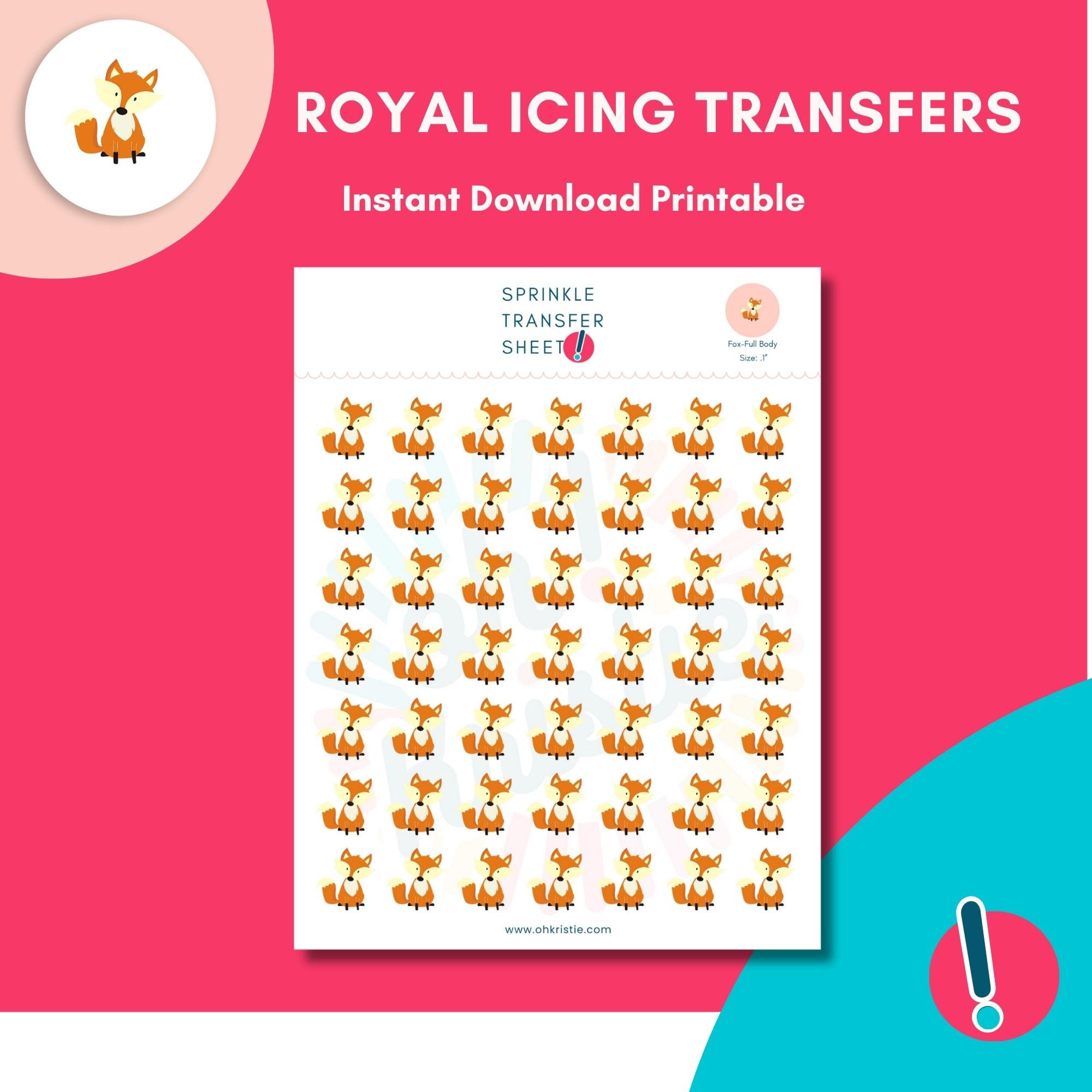 Fox-full Body Royal Icing Transfer Sheet - Etsy