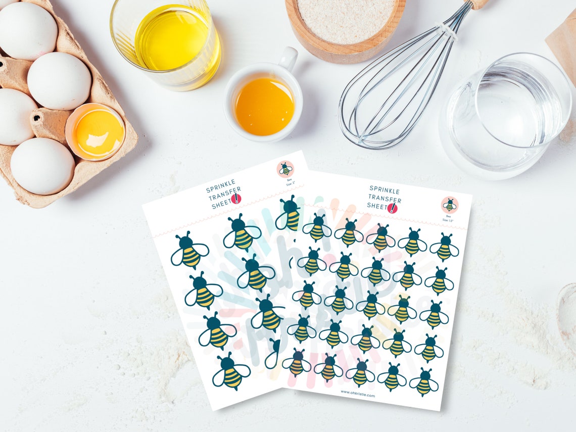 Bee Royal Icing Transfer Sheet Template PDF Download Printable ...