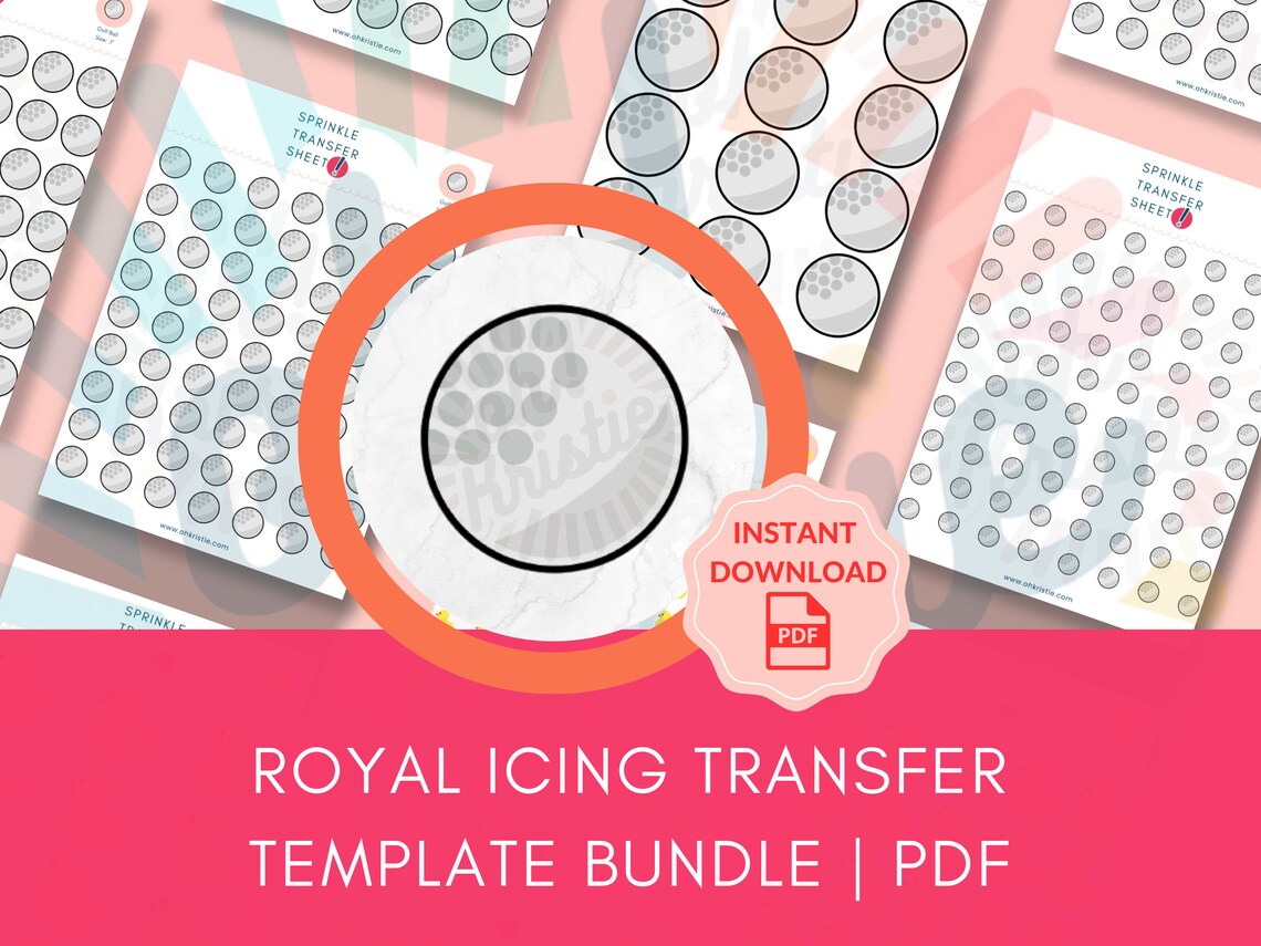 Golf Ball Royal Icing Transfer Sheet, Golf Ball Royal Icing Transfer ...