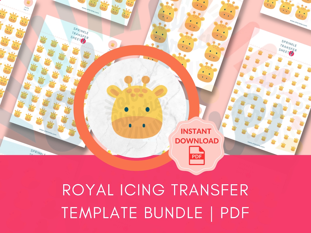 Giraffe Royal Icing Transfer Sheet Template Sprinkle PDF Download ...