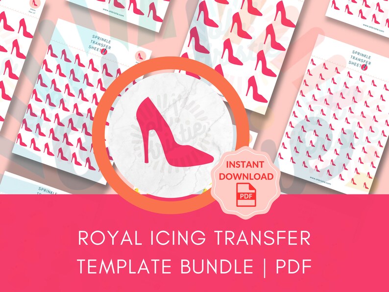 Stiletto Royal Icing Transfer Sheet Template Sprinkle PDF Download ...