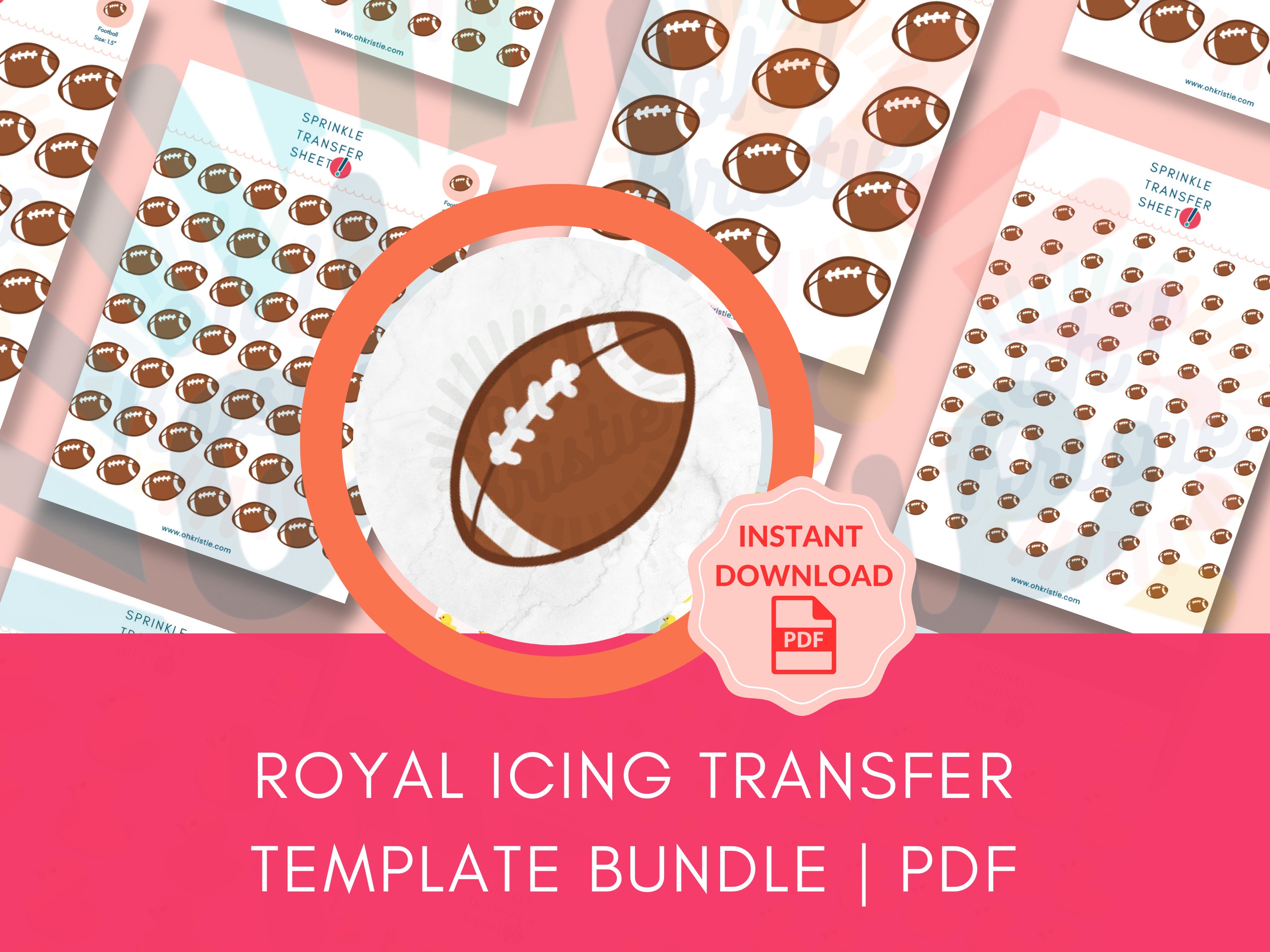 Football Royal Icing Transfer Sheet, Football Royal Icing Transfer ...