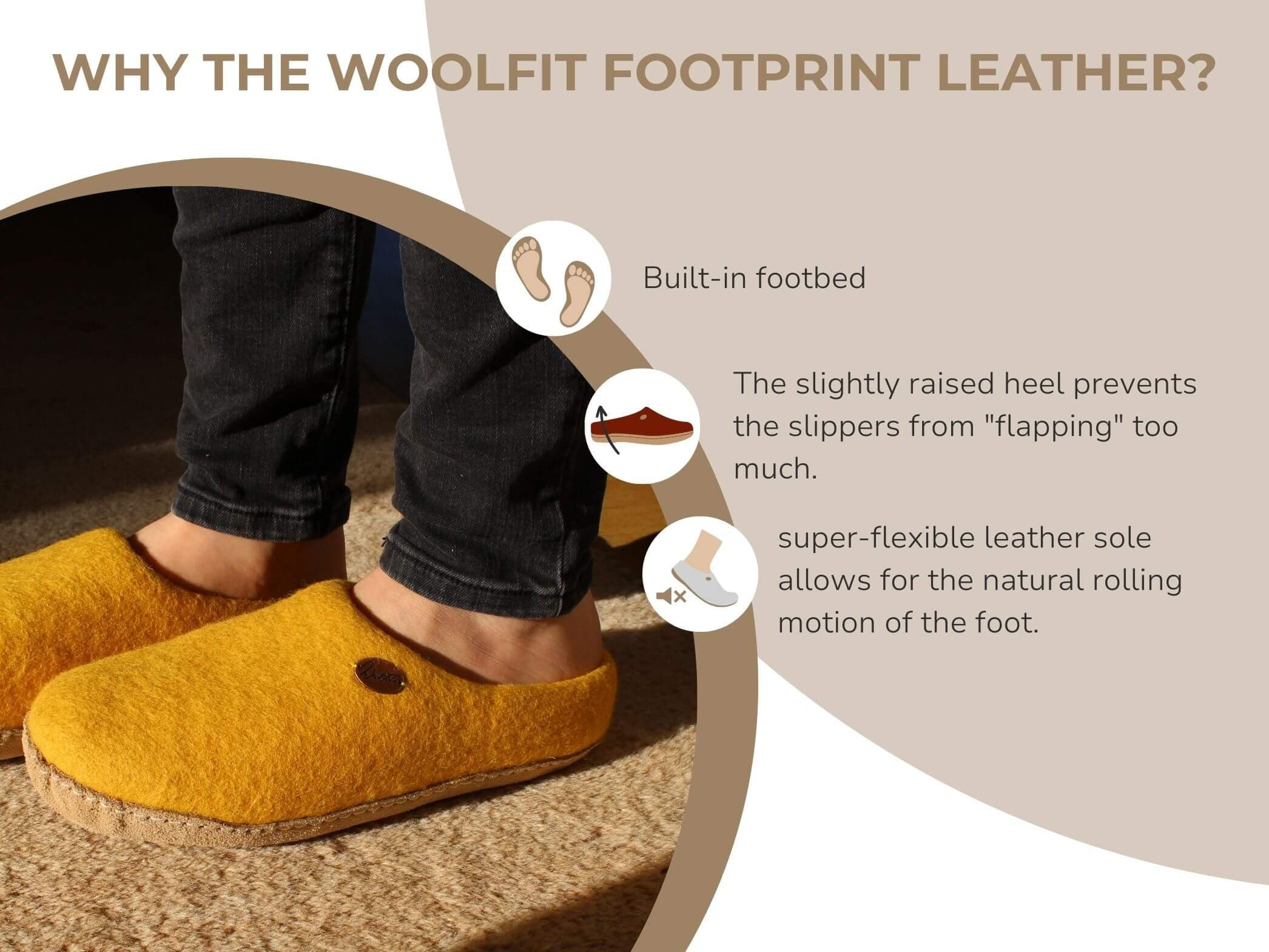 Woolfit Footprint With Leather Sole | Handfelted Wool Slippers With ...