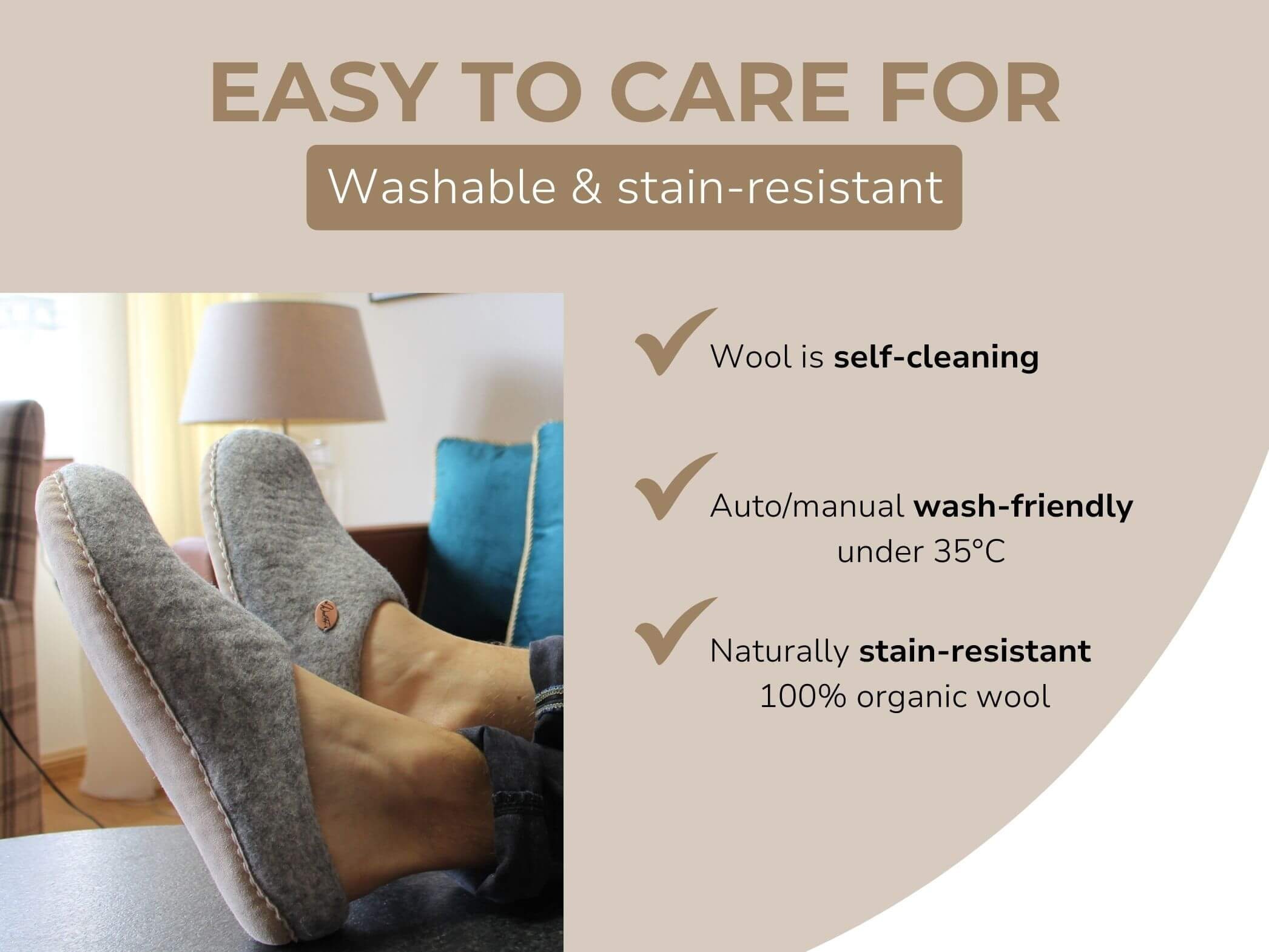 Woolfit Footprint With Leather Sole | Handfelted Wool Slippers With ...