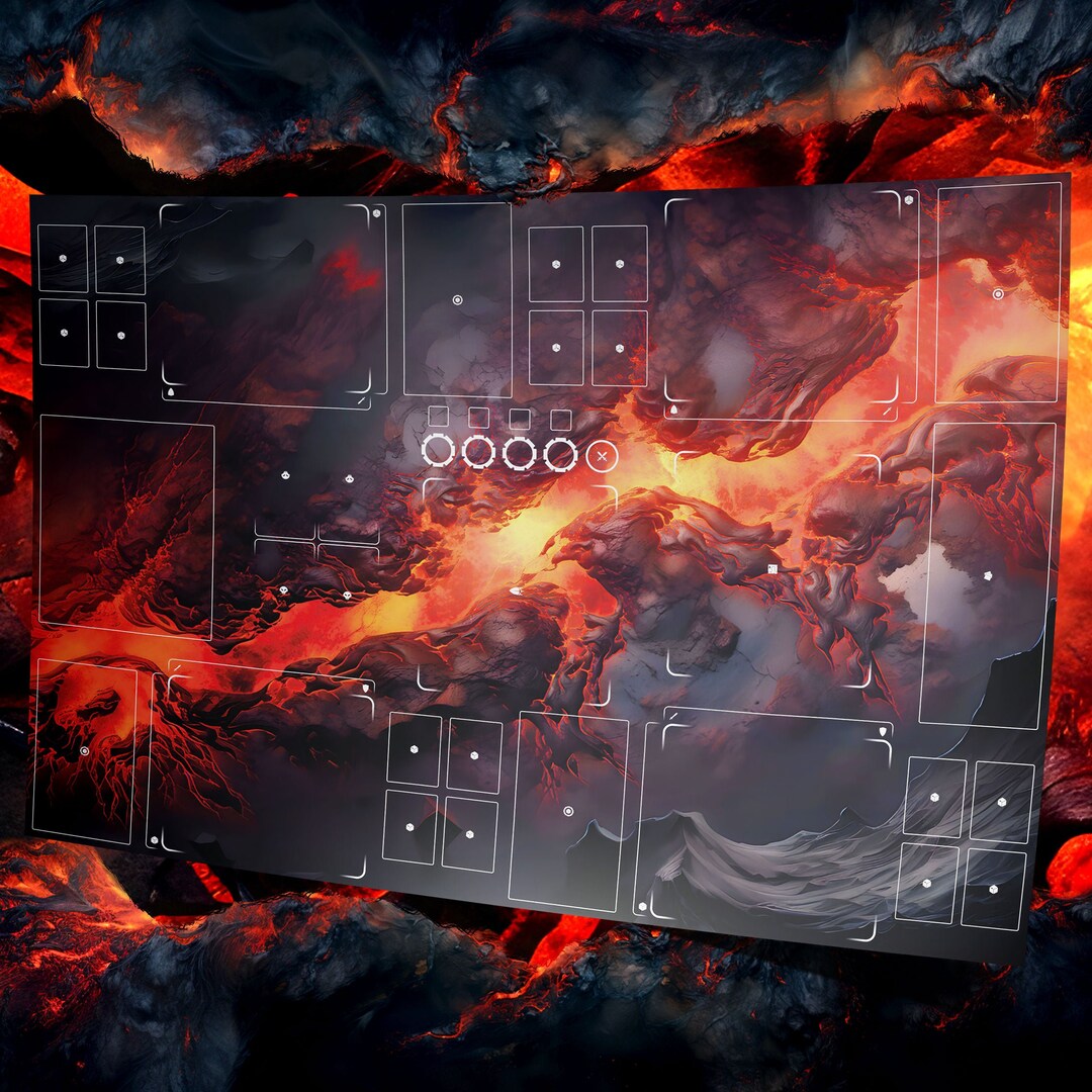 TOO MANY BONES “unbreakable Magma” 4-player Playmat (compatible With ...