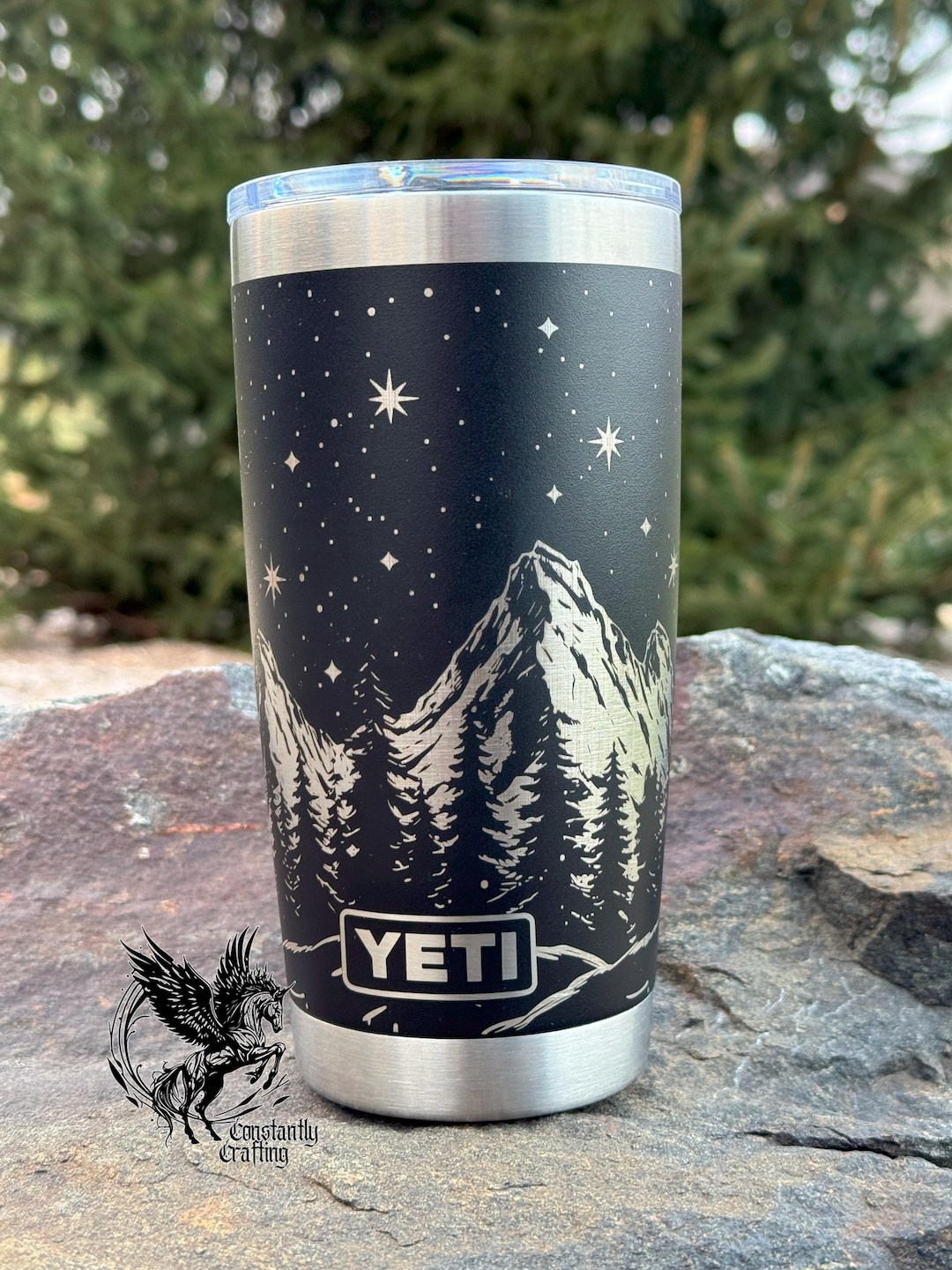 YETI - Engraved Mountain Night Sky 20 Oz Tumbler - Etsy