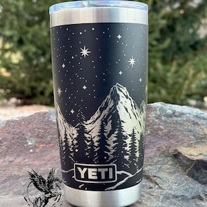 YETI - Engraved Mountain Night Sky 20 Oz Tumbler - Etsy