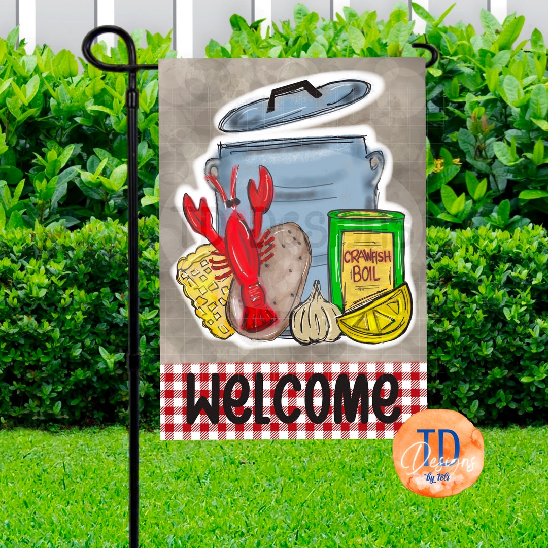 Welcome Crawfish Garden Flag - Etsy