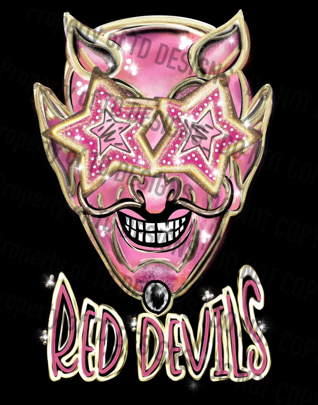 Red Devils, PINK OUT, Glitter Bougie Red Devils, Preppy Pink Devil, PNG ...